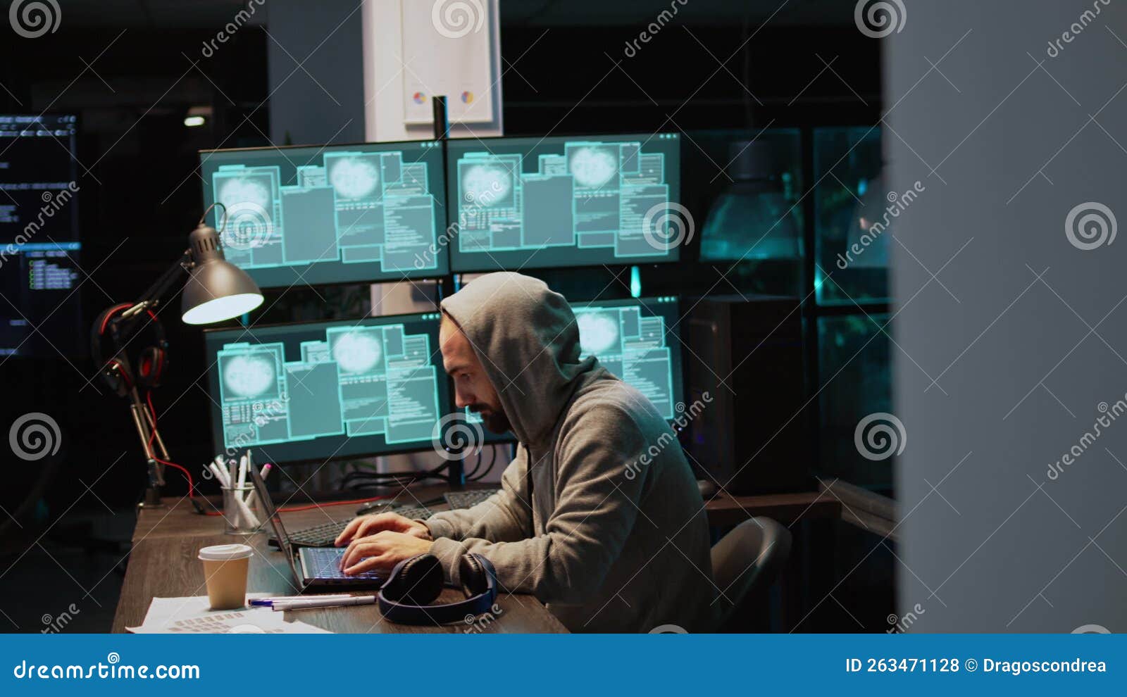 Dangerous it Coder Working on Security Breach Stock Footage - Video of ...