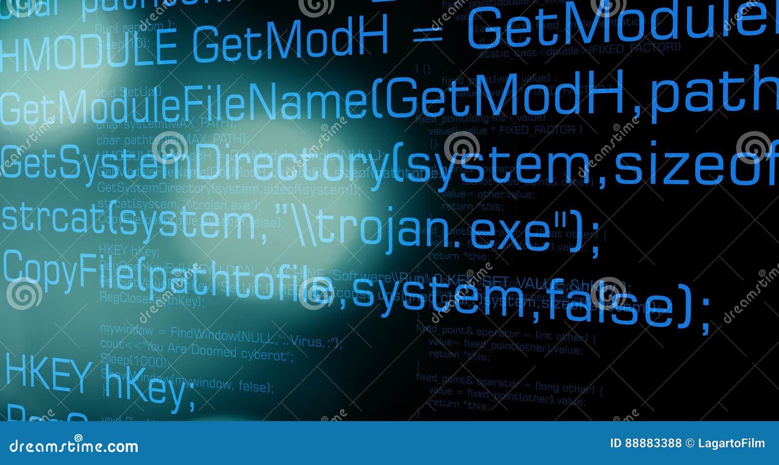 Dangerous Computer Trojan Virus Code Stock Illustration - Illustration ...