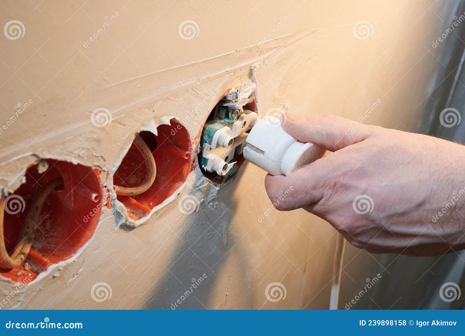 Dangerous Connection of an Electrical Plug Stock Photo - Image of plug ...