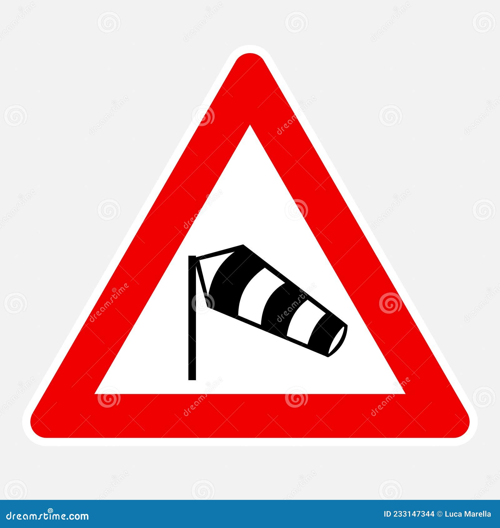 Dangerous Crosswinds Red Road Sign Stock Vector - Illustration of ...