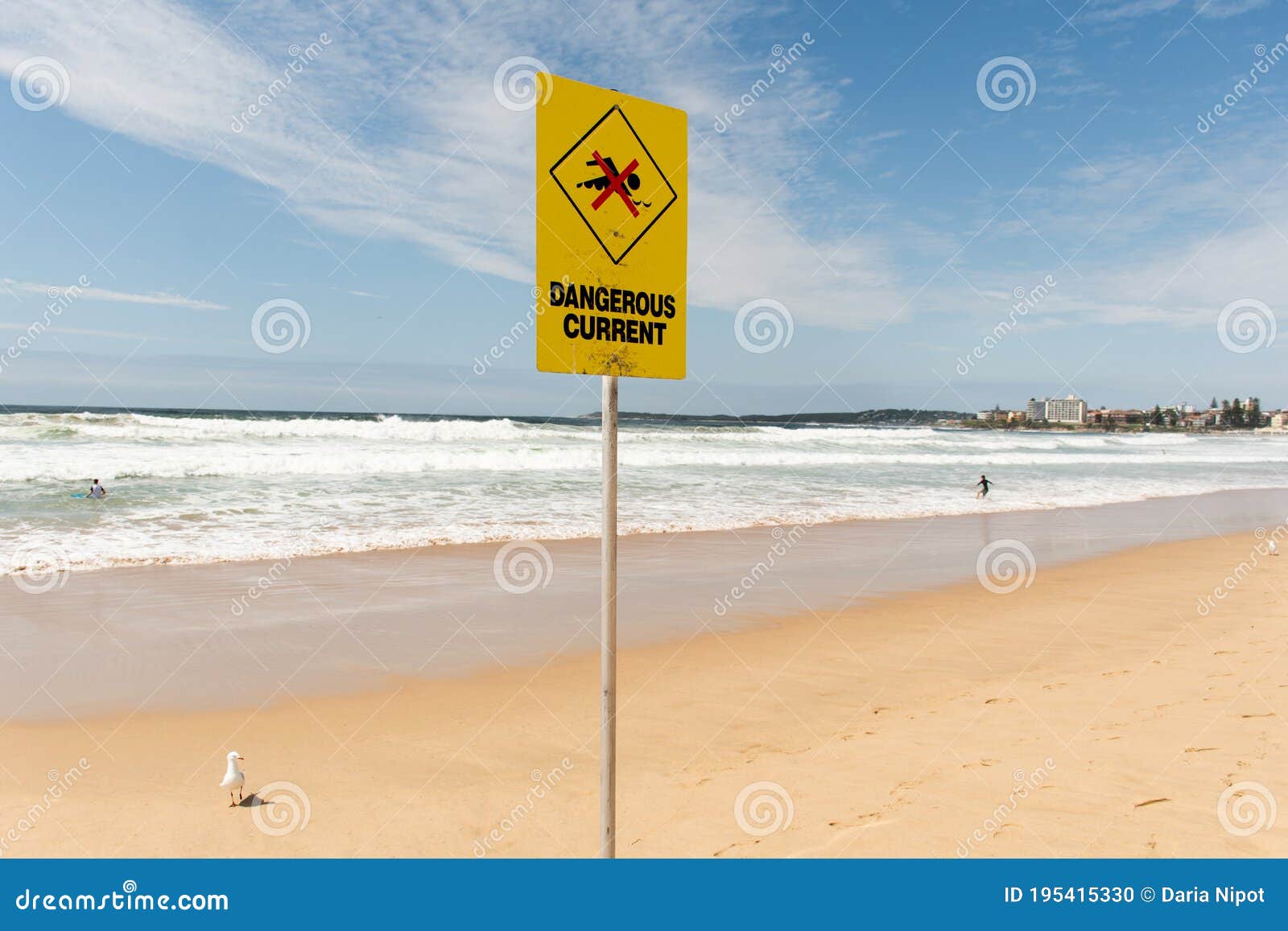 Dangerous Current Warning Sign On Beach Stock Image | CartoonDealer.com ...