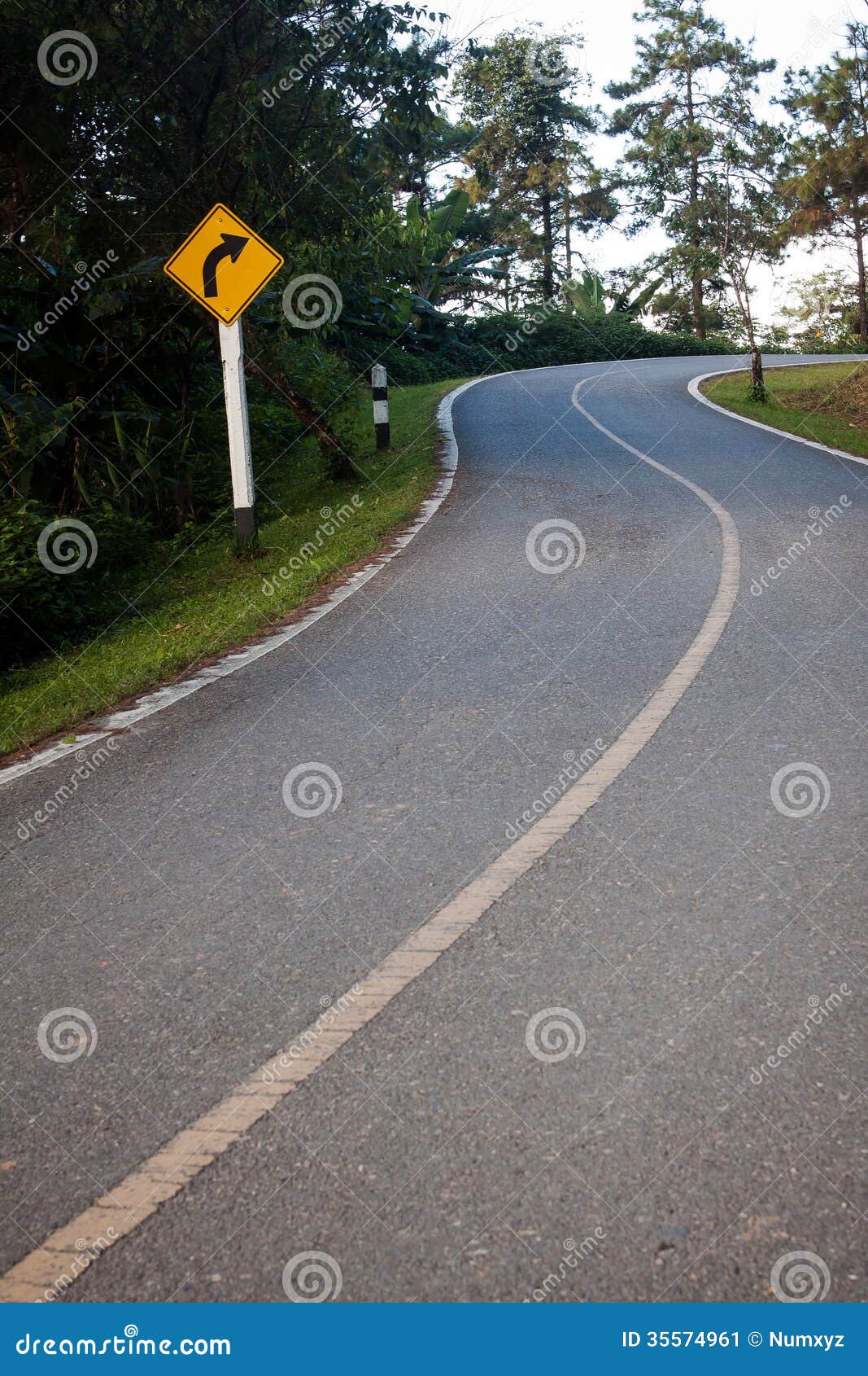 Dangerous curve sign stock image. Image of beware, nature - 35574961