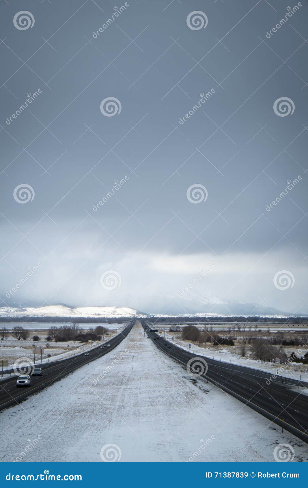 Dangerous Driving, Snow-covered Interstate Highway Stock Image - Image ...