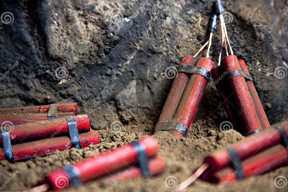Dangerous dynamite on mine stock image. Image of safety - 14110165
