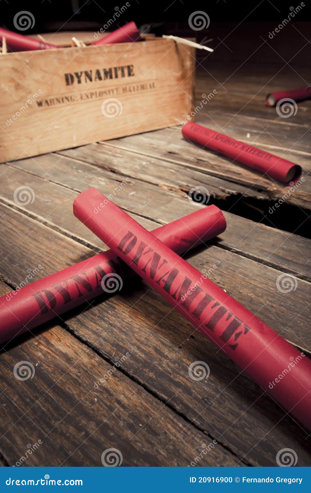 Dangerous Dynamite Sticks on Wooden a Box Stock Photo - Image of ...