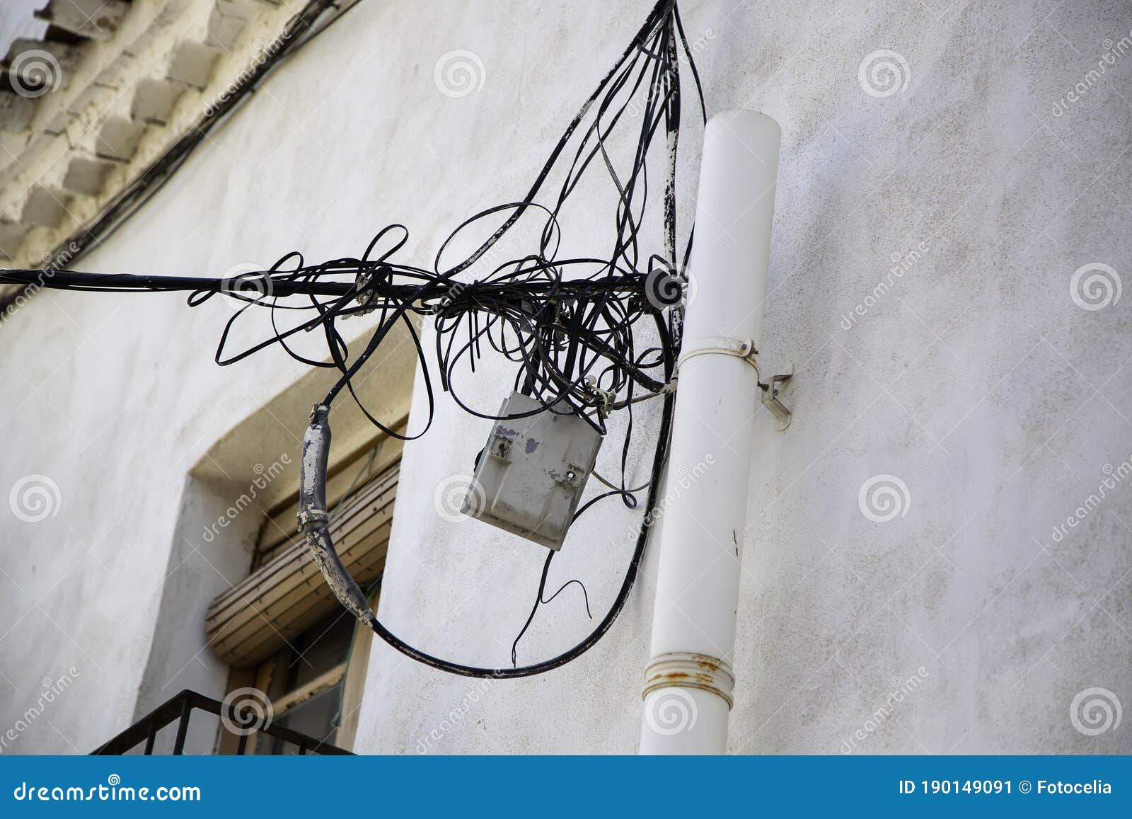 Dangerous electric cables stock image. Image of control - 190149091