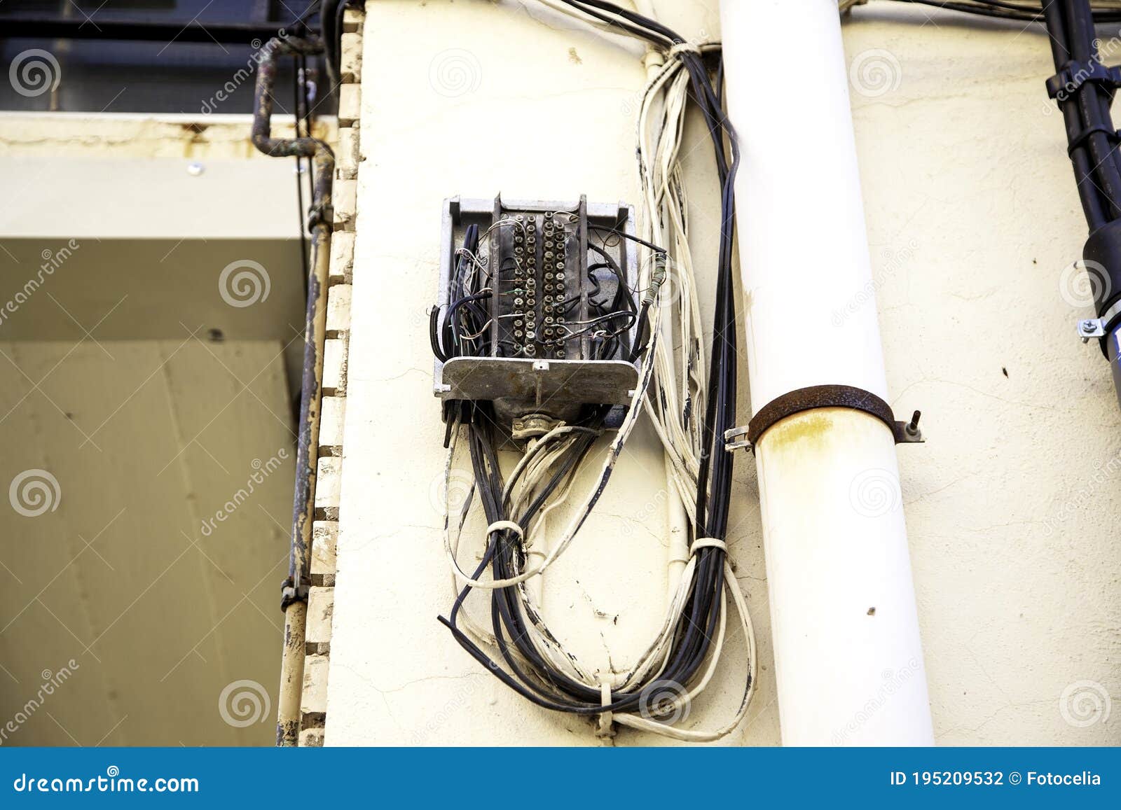 Dangerous electric cables stock photo. Image of connect - 195209532