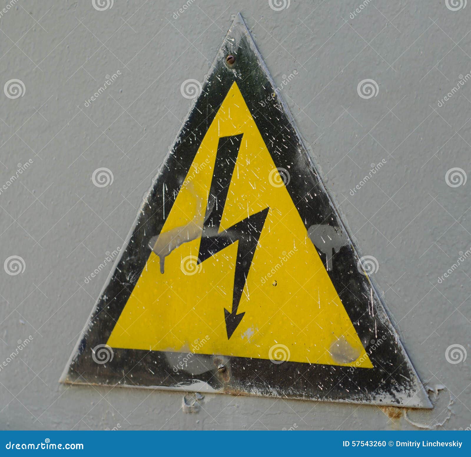 Dangerous electricity sign stock photo. Image of construction - 57543260