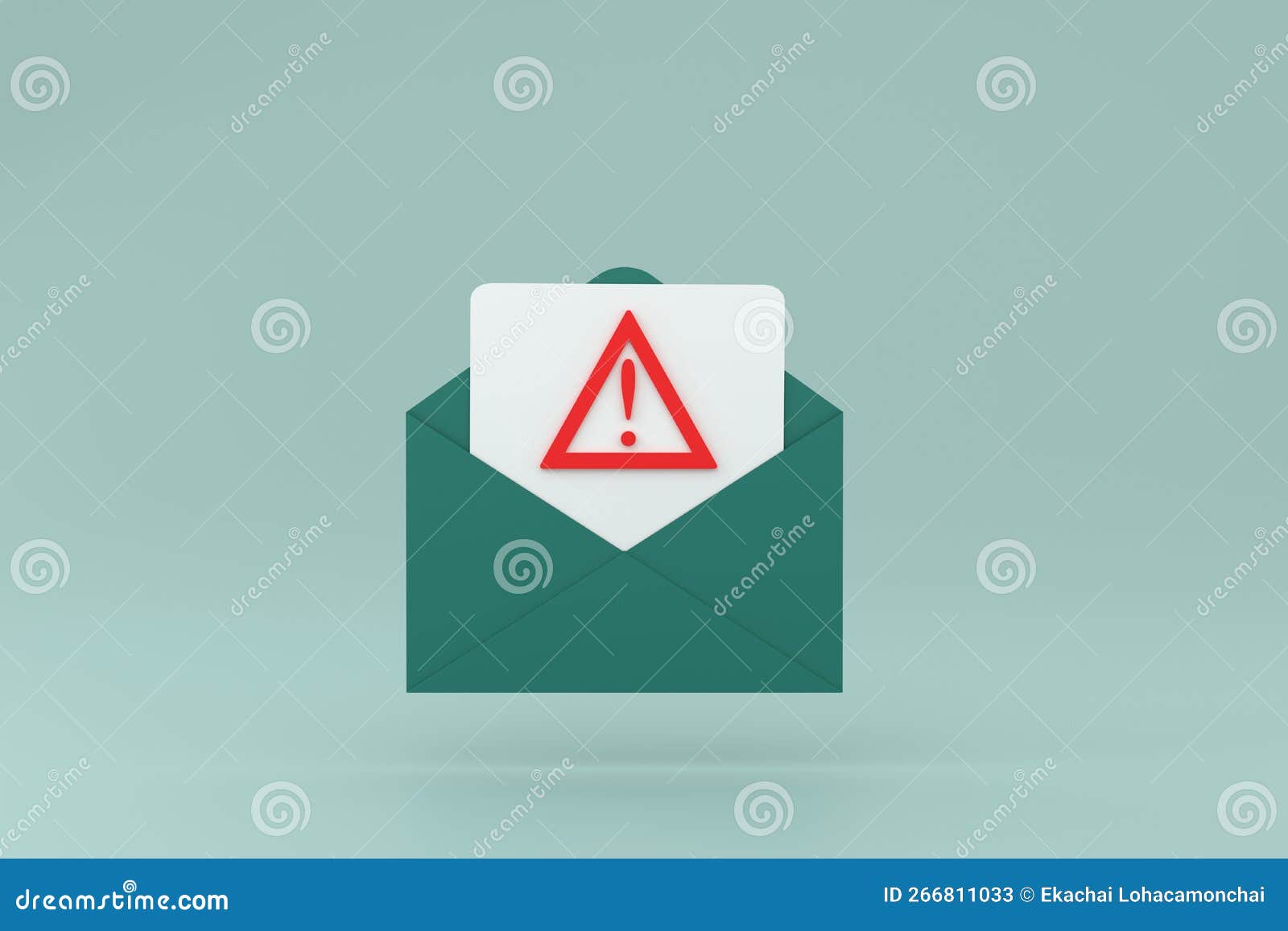 Dangerous Email Envelope with Attached File with Warning Exclamation ...