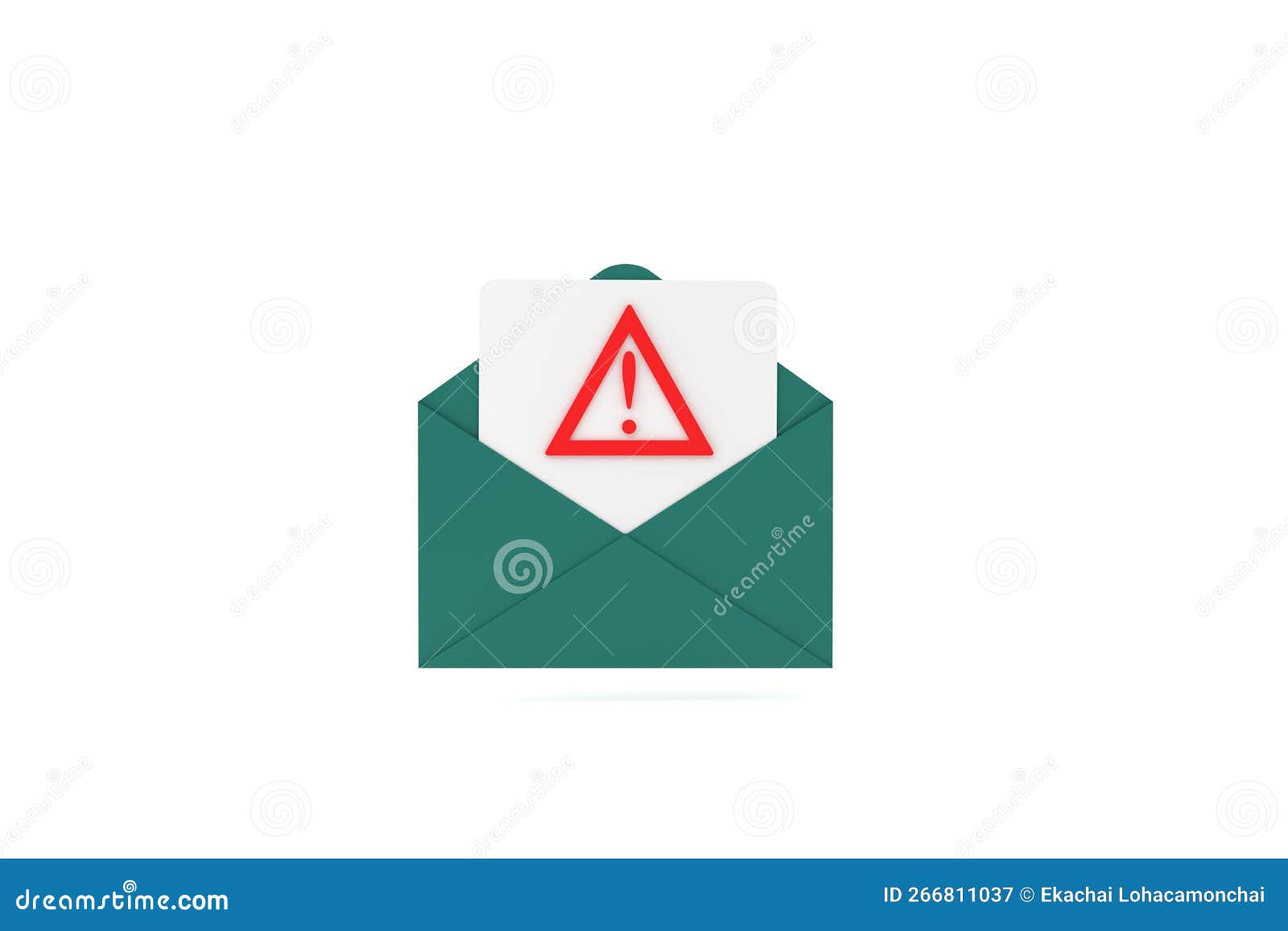 Dangerous Email Envelope with Attached File with Warning Exclamation ...
