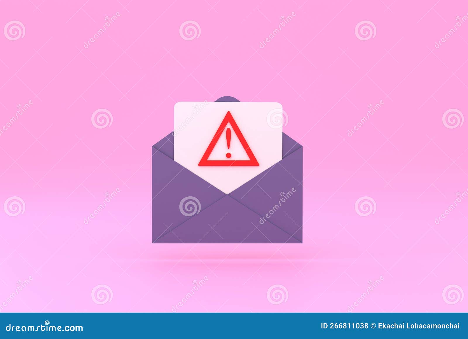 Dangerous Email Envelope with Attached File with Warning Exclamation ...