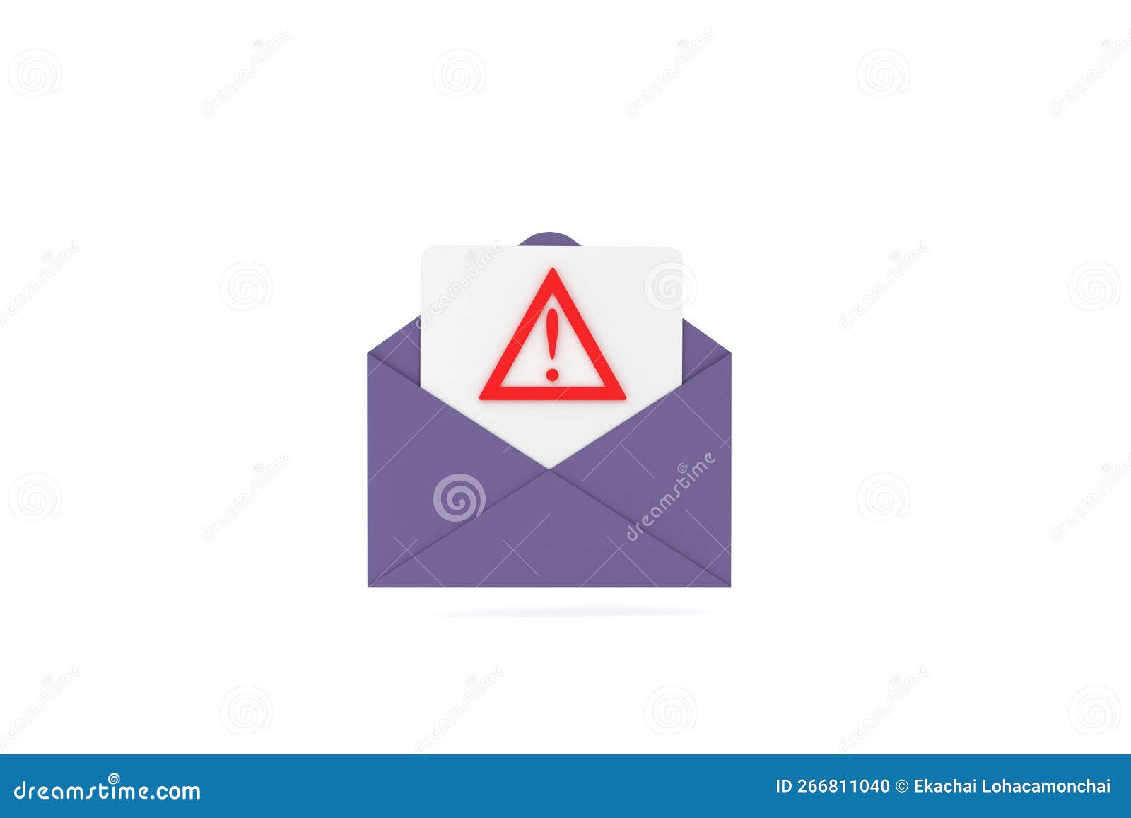Dangerous Email Envelope with Attached File with Warning Exclamation ...