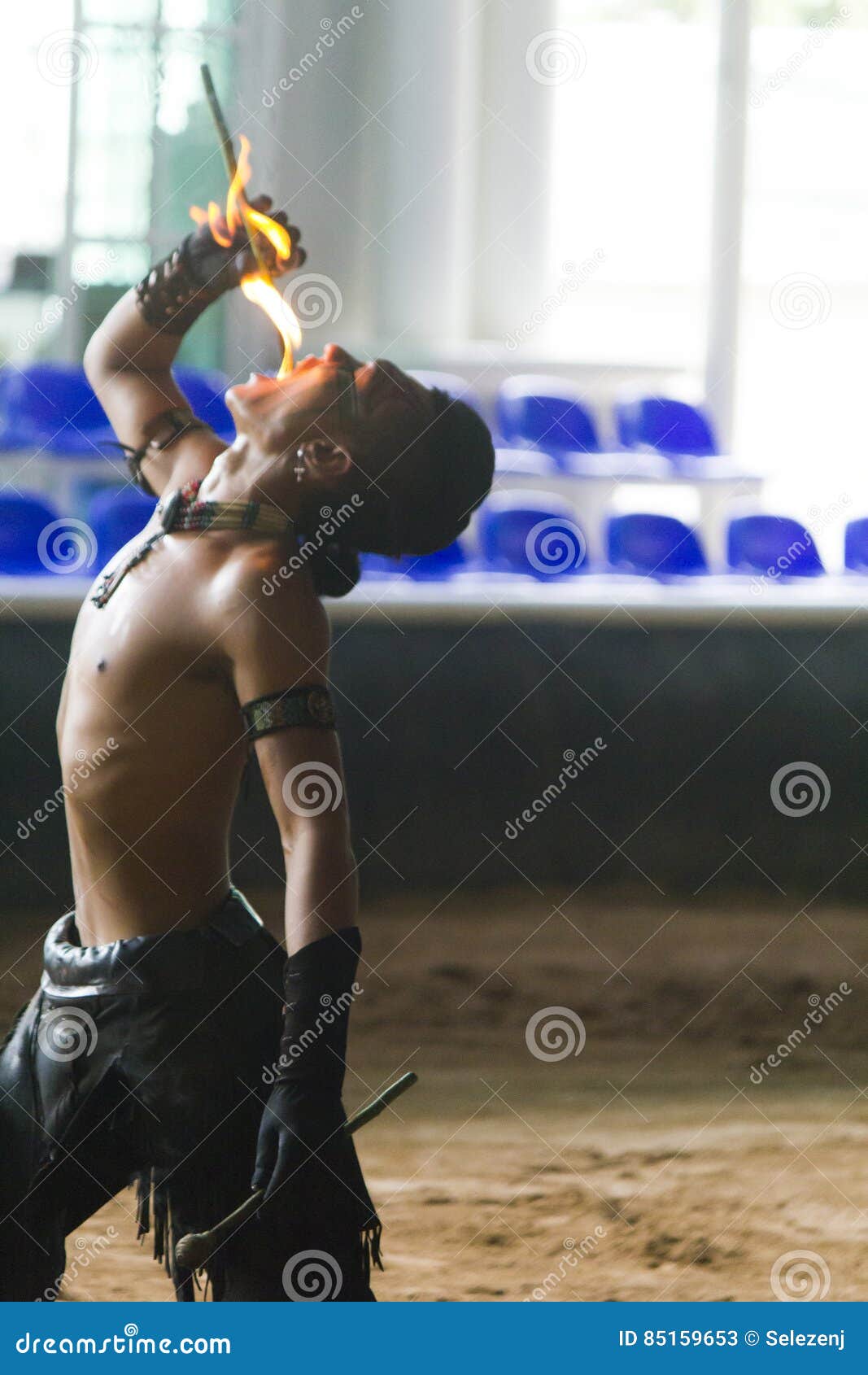 Dangerous fiery show editorial stock photo. Image of performance - 85159653