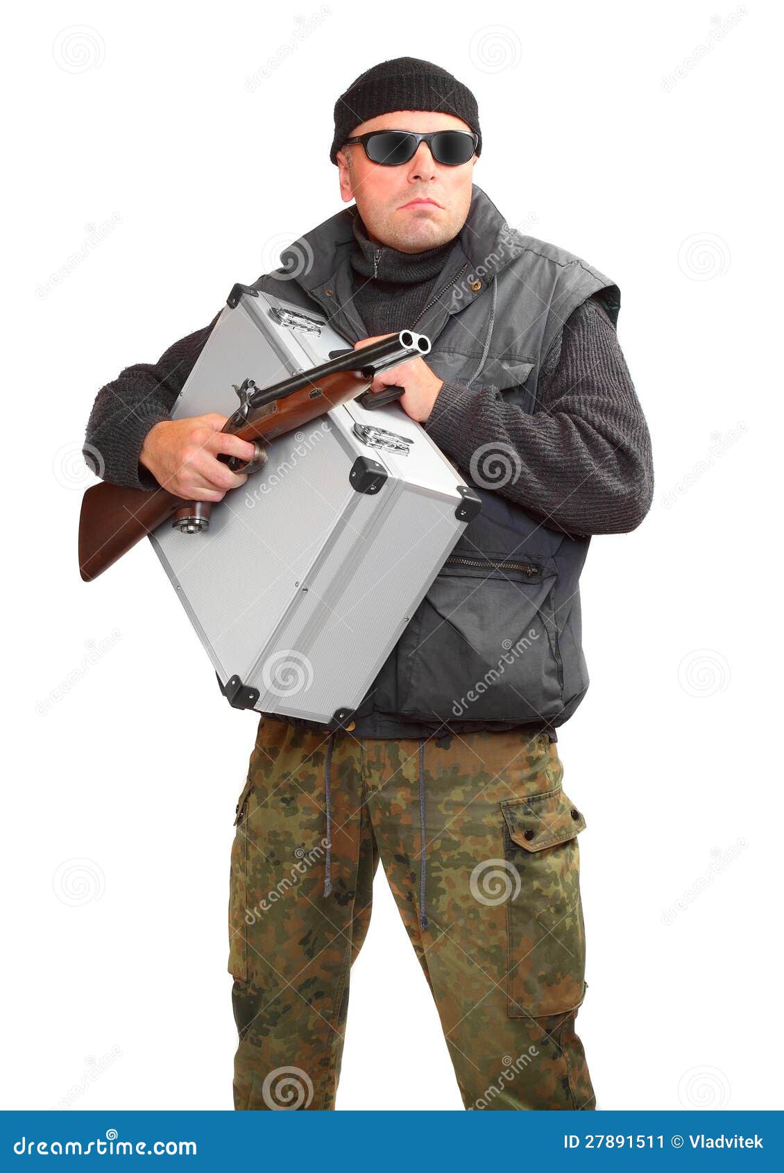 Dangerous Gangster with Shotgun. Stock Image - Image of crime ...