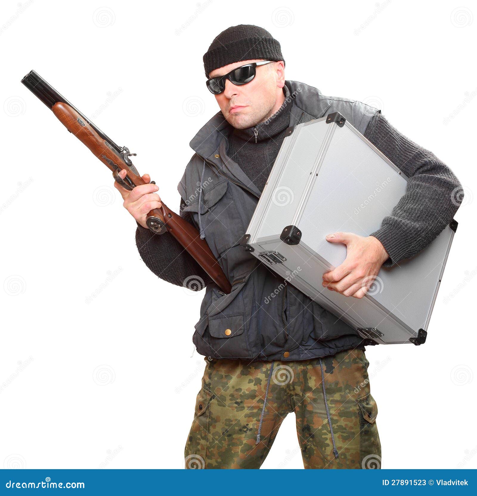 Dangerous Gangster with Shotgun. Stock Image - Image of aggression ...
