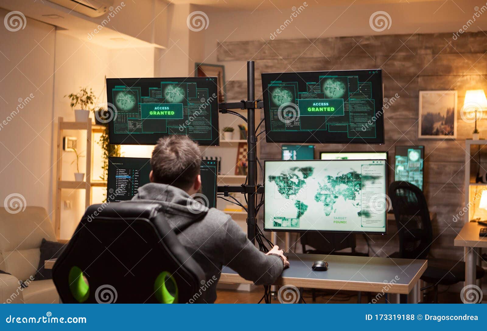 Dangerous Hacker Happy after Gets Access Granted Stock Photo - Image of ...
