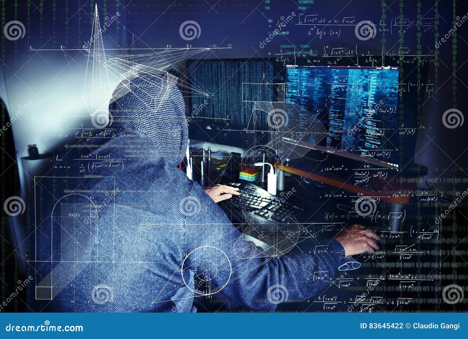 Dangerous Hacker Stealing Data -industrial Espionage Concept Stock ...