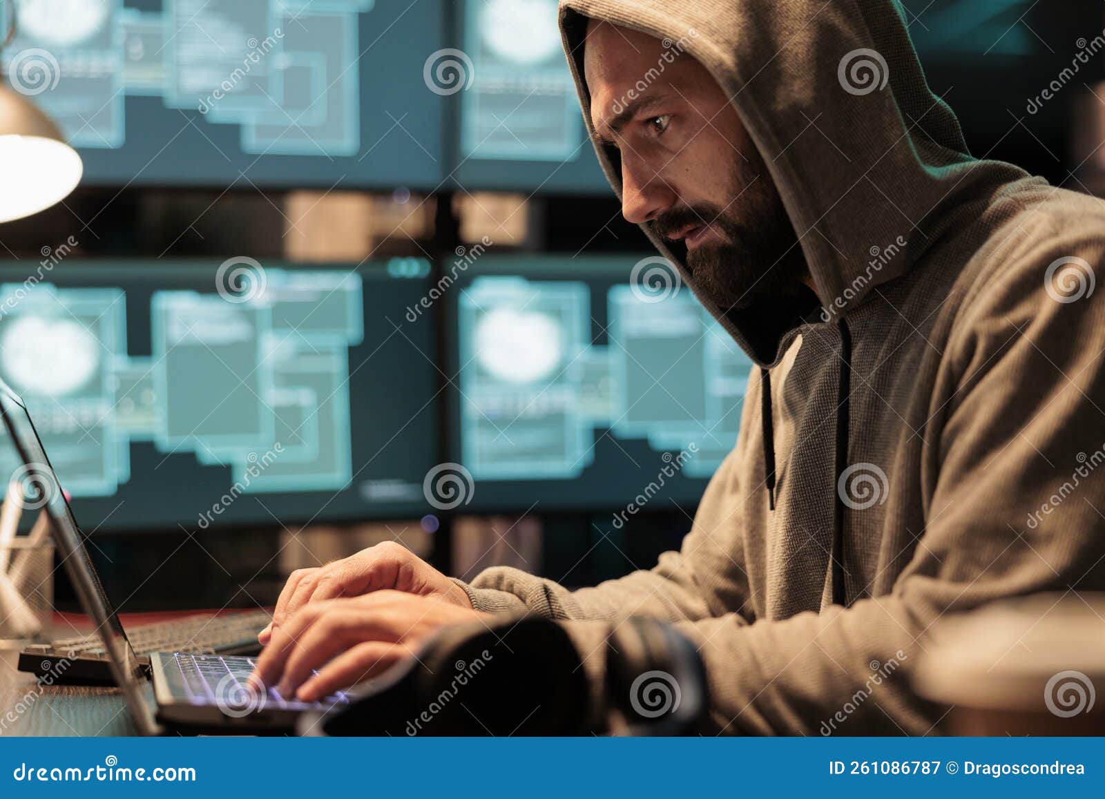 Dangerous Hacker Trying To Break Database Server Stock Image - Image of ...