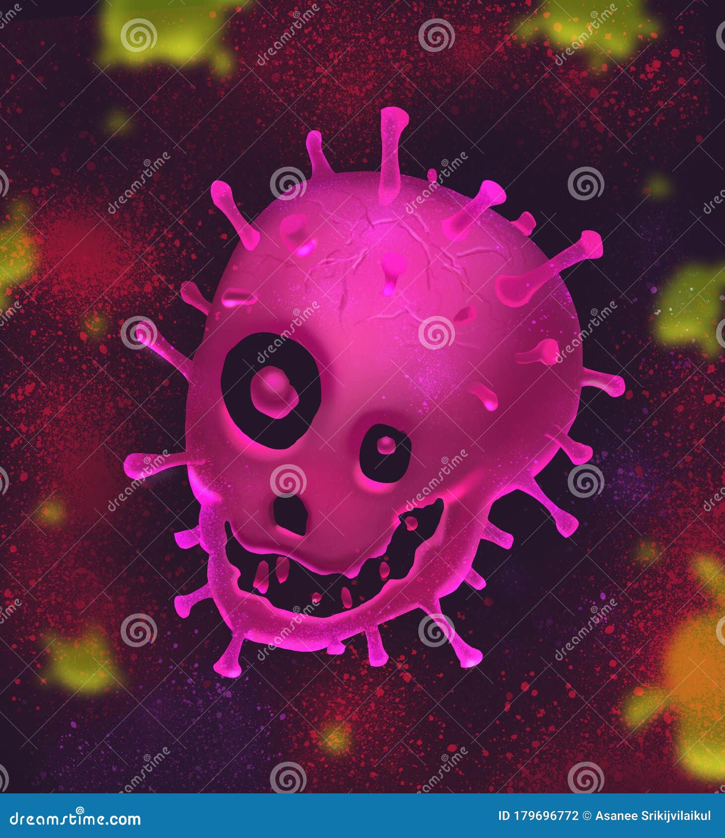 The Dangerous and Harmful Viruses from Wuhan. Stock Illustration ...