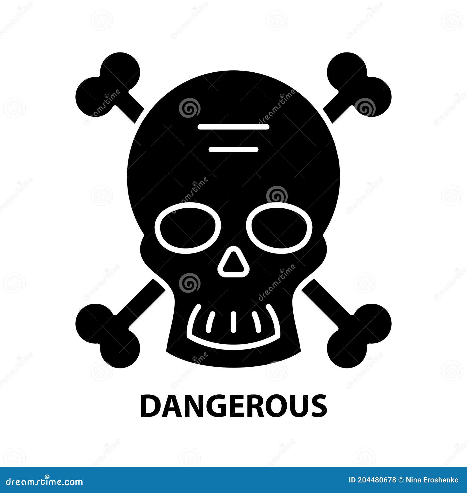 Dangerous Icon, Black Vector Sign with Editable Strokes, Concept ...