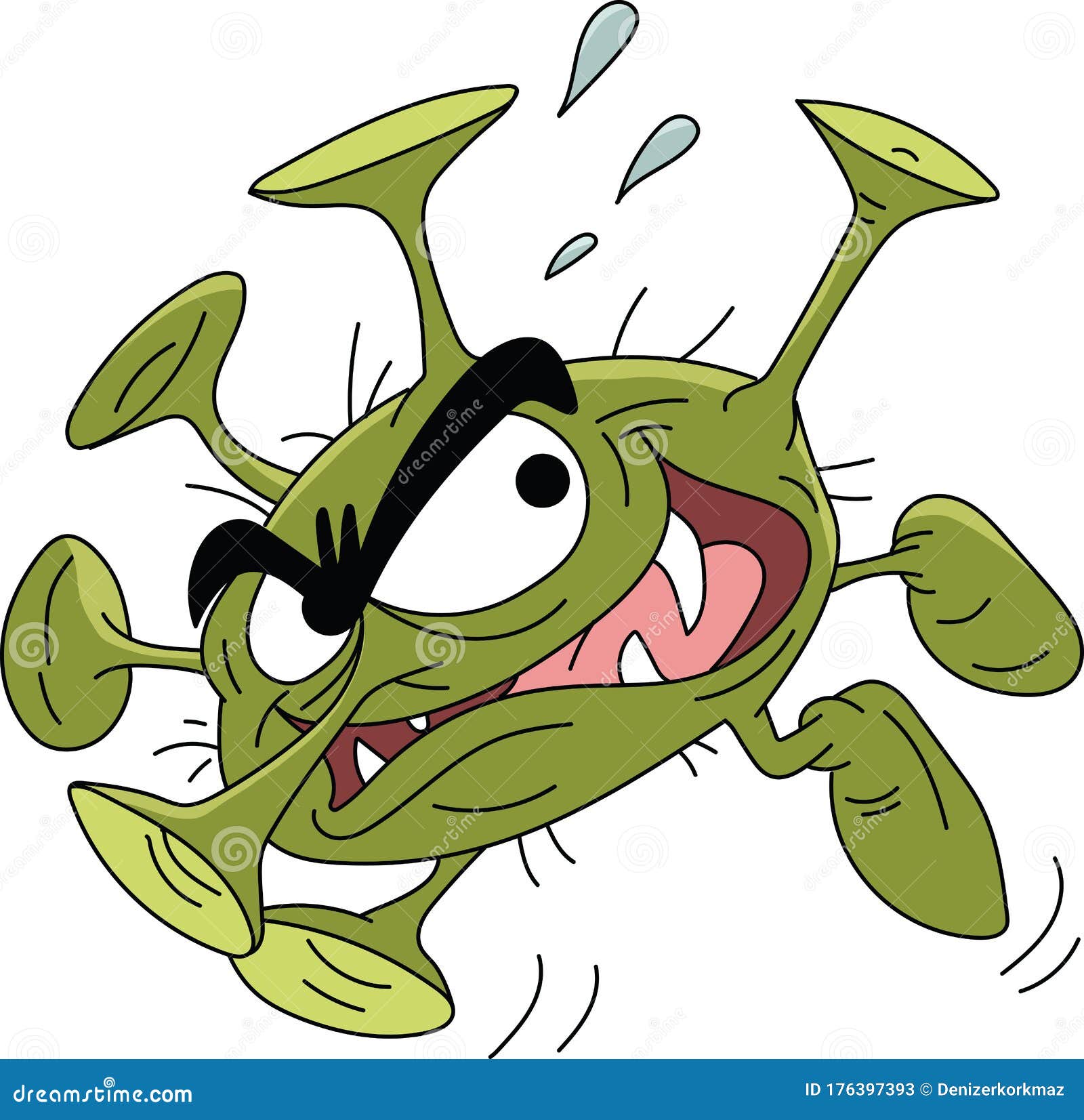 Dangerous and Infectious Corona Virus Cartoon Vector Stock Vector ...