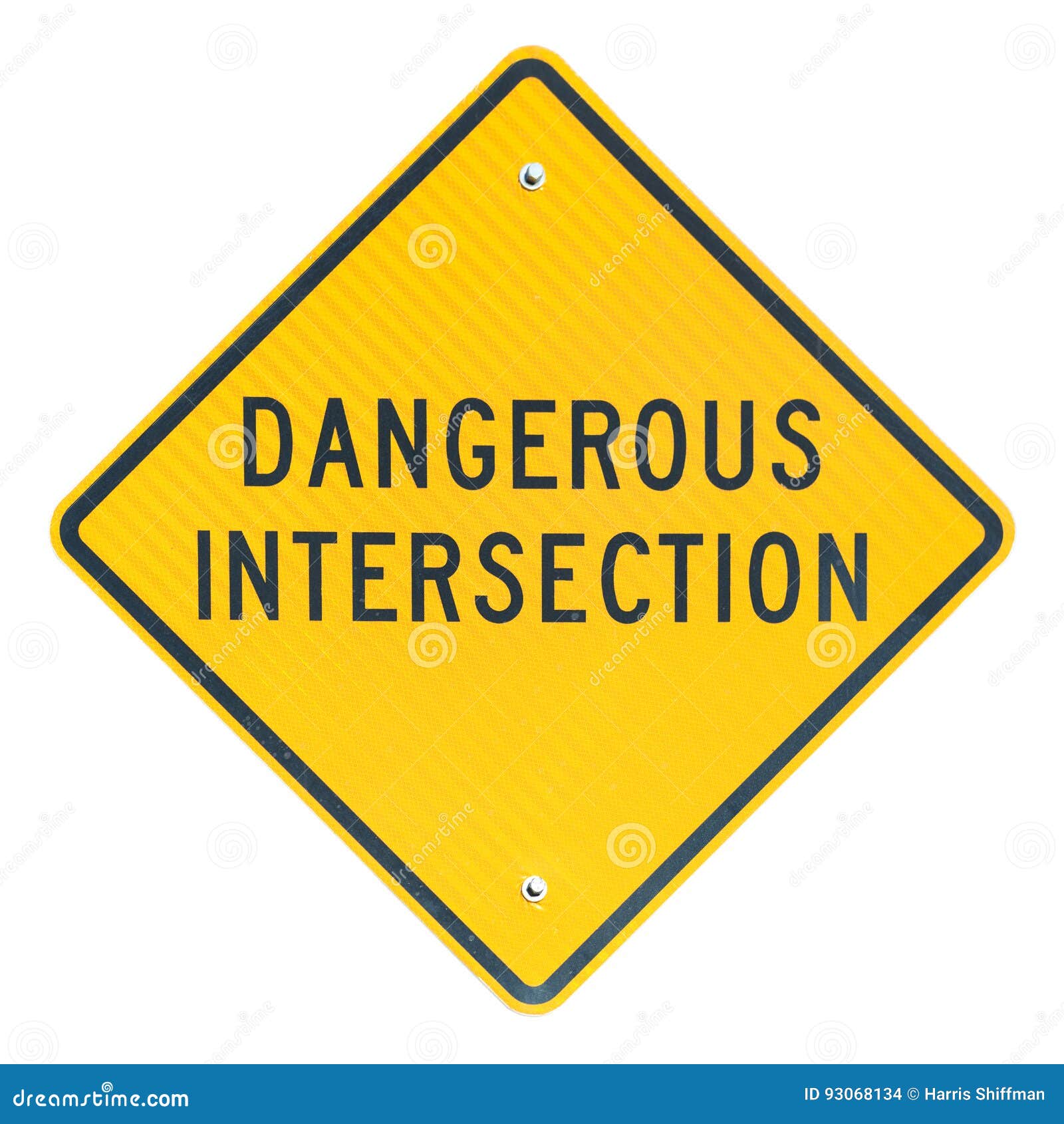 Dangerous Intersection Sign Stock Photo - Image of isolated ...