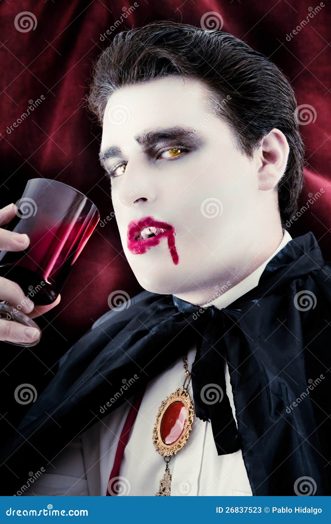 Dangerous Male Vampire Drinking Blood Stock Image - Image of bloody ...