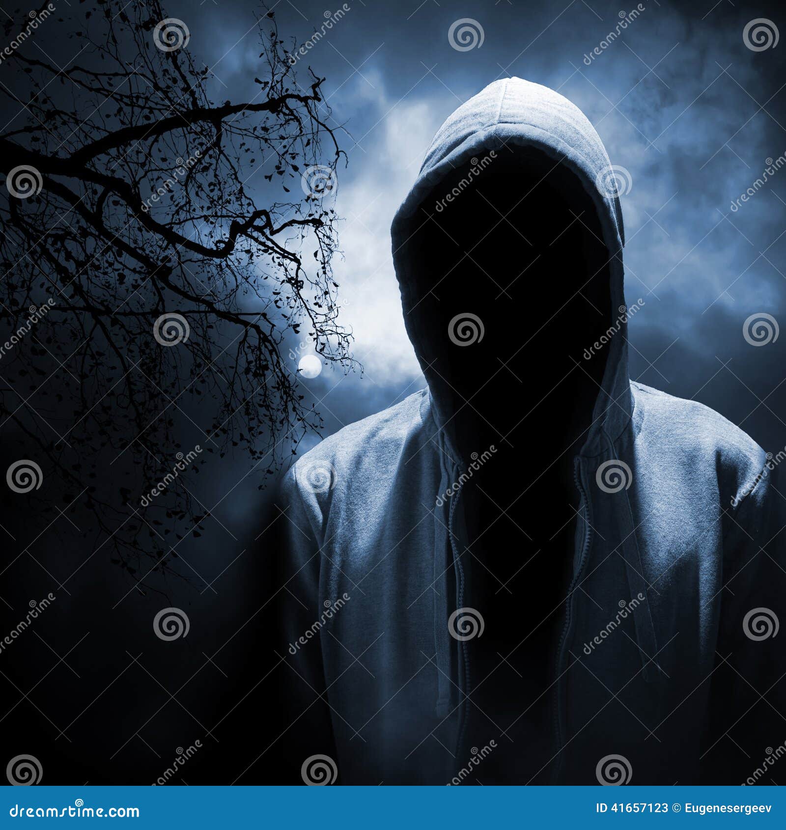 Dangerous Man Hiding Under the Hood Stock Image - Image of devil, evil ...