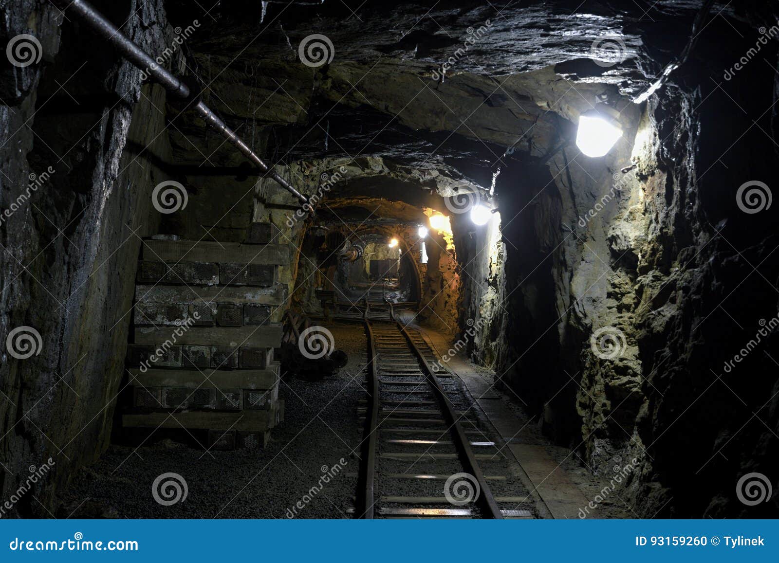 Dangerous mine corridor stock photo. Image of employment - 93159260