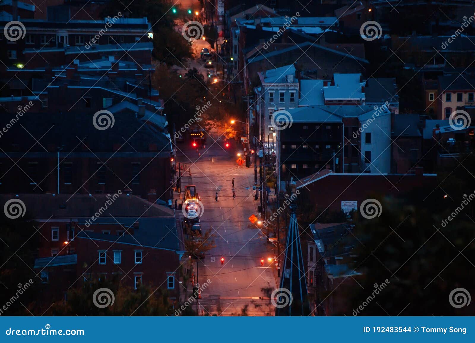 Dangerous Night Streets in the Midwest Rust Belt Stock Photo - Image of ...