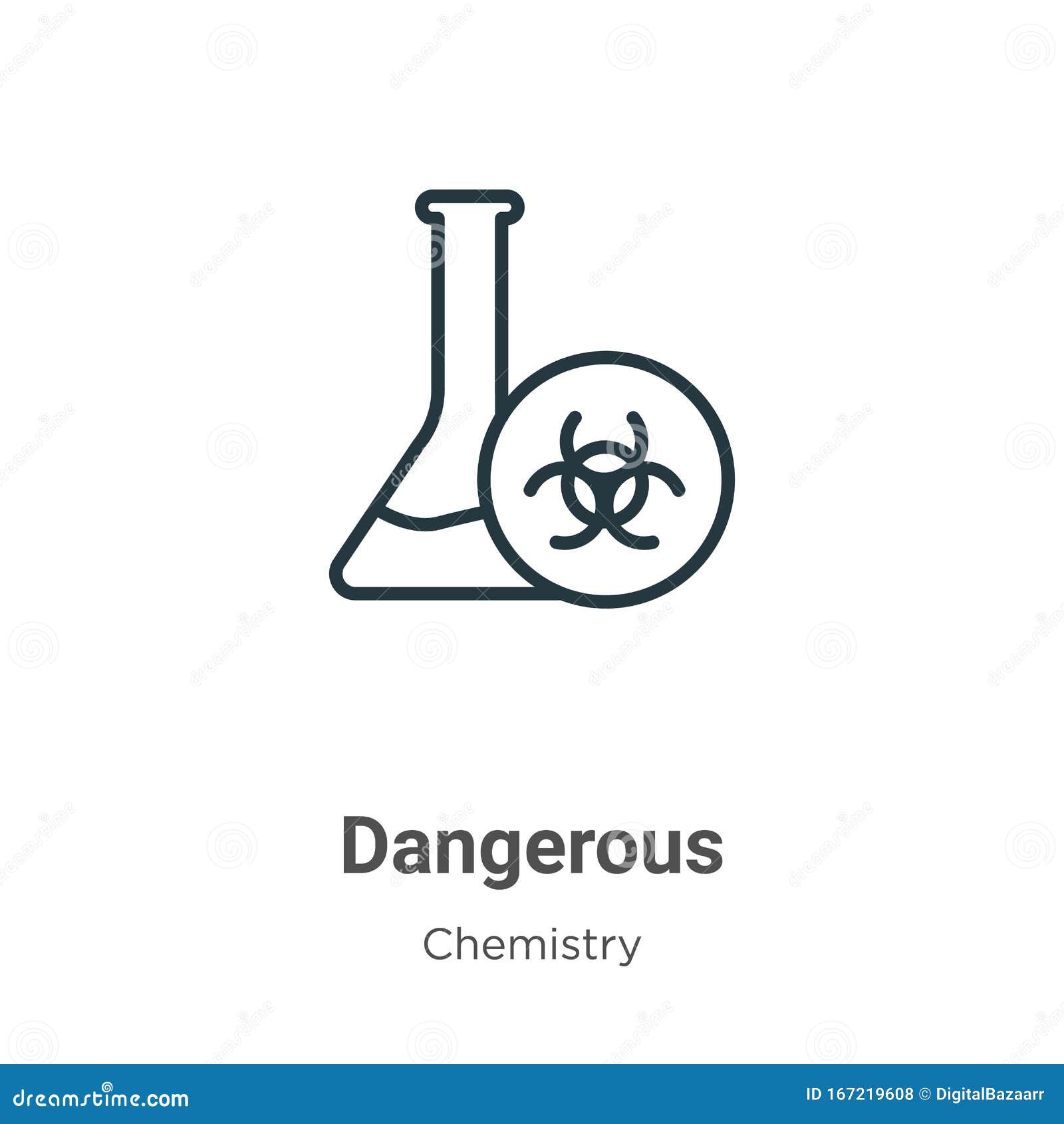 Dangerous Outline Vector Icon. Thin Line Black Dangerous Icon, Flat ...
