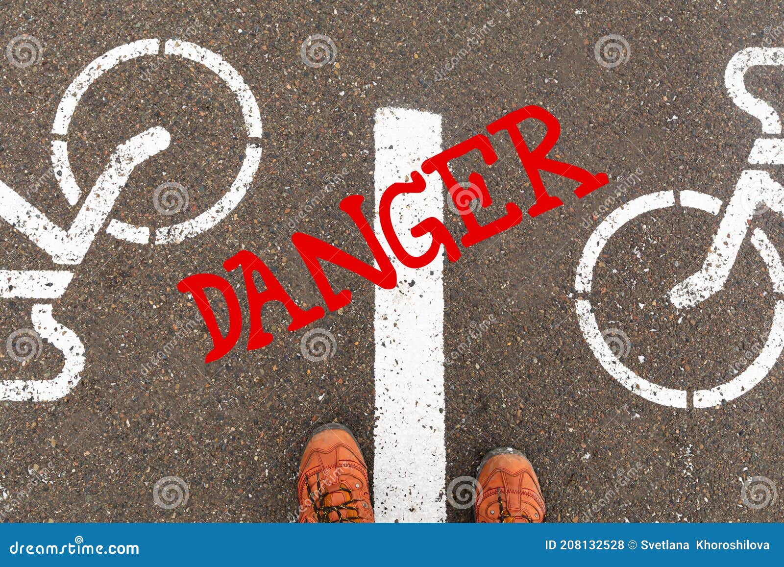 It is Dangerous for Pedestrians To Walk on the Cycle Path. Hazard ...