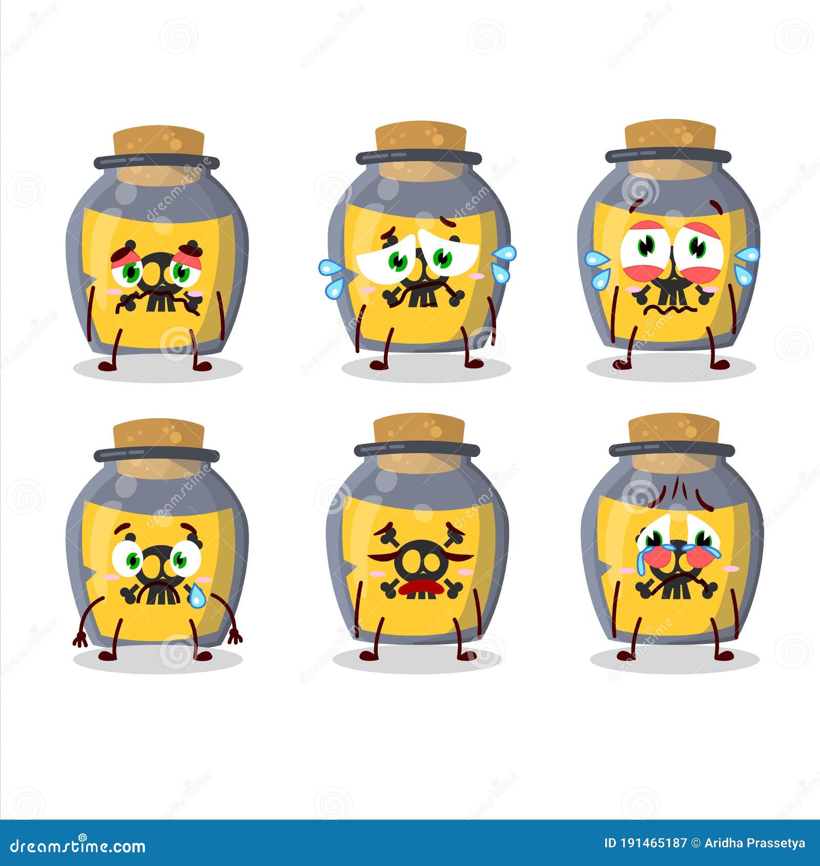 Dangerous Potion Cartoon Character with Sad Expression Stock Vector ...