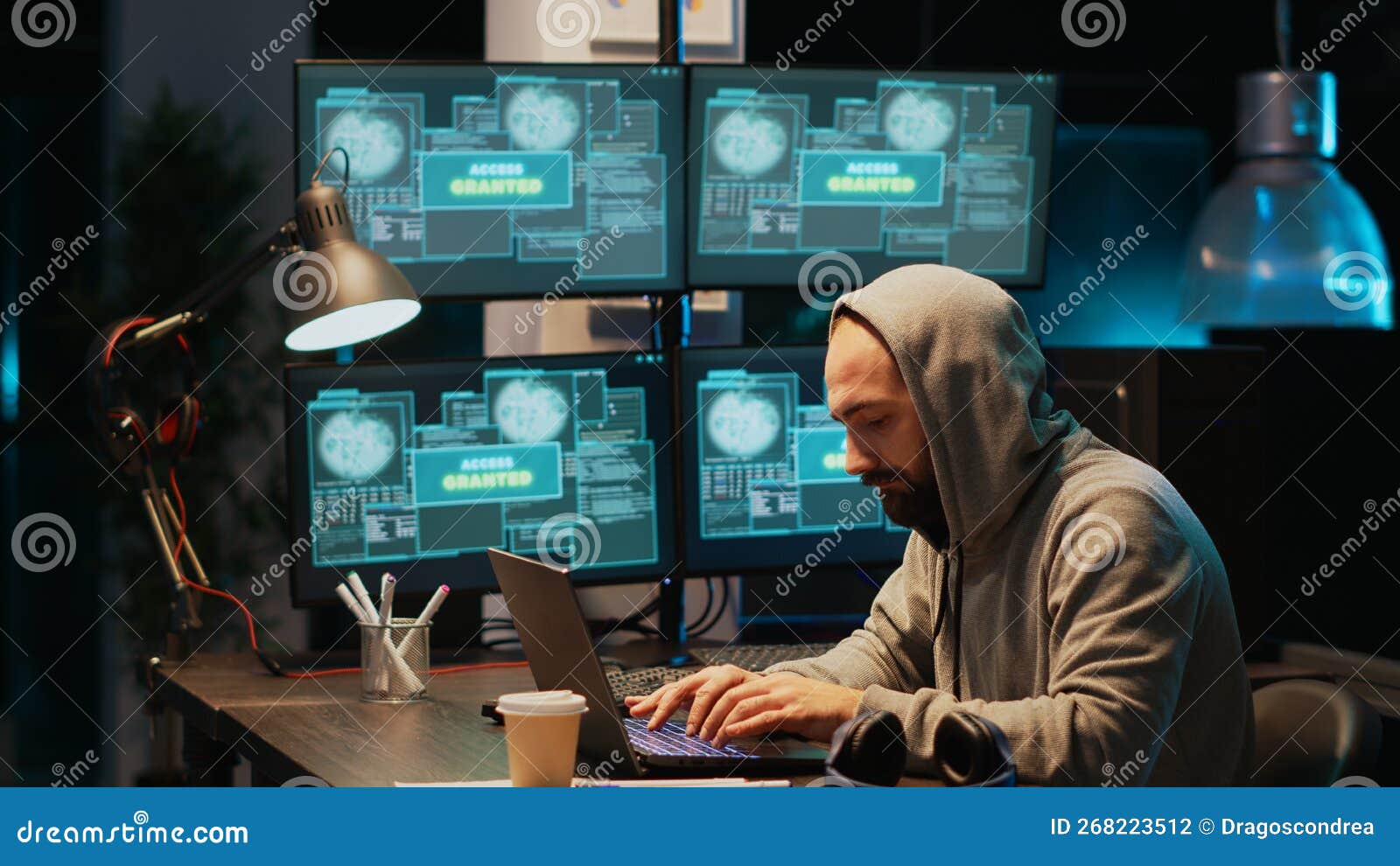 Dangerous Programmer Hacking Security System To Steal Big Data Stock Photo - Image of developer ...