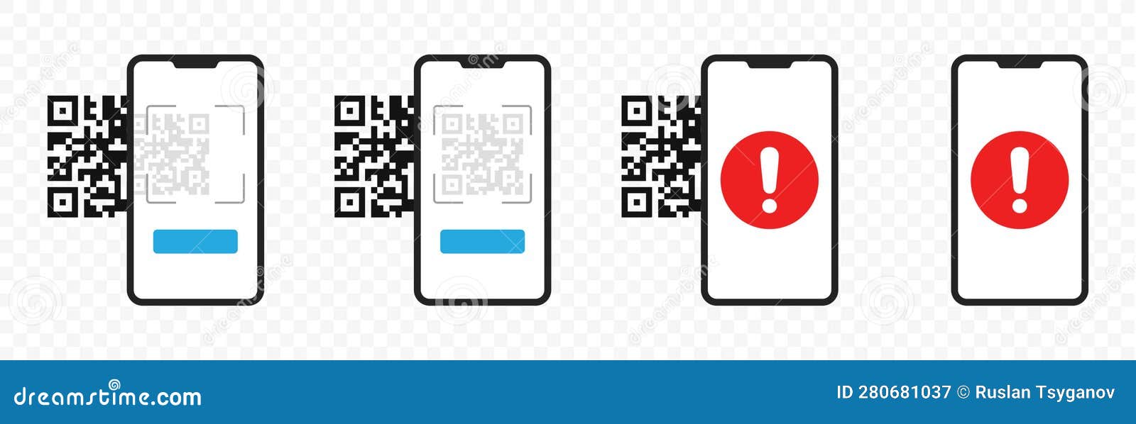 Dangerous Qr Code Connection Vector Design. Scanning Barcode or ...