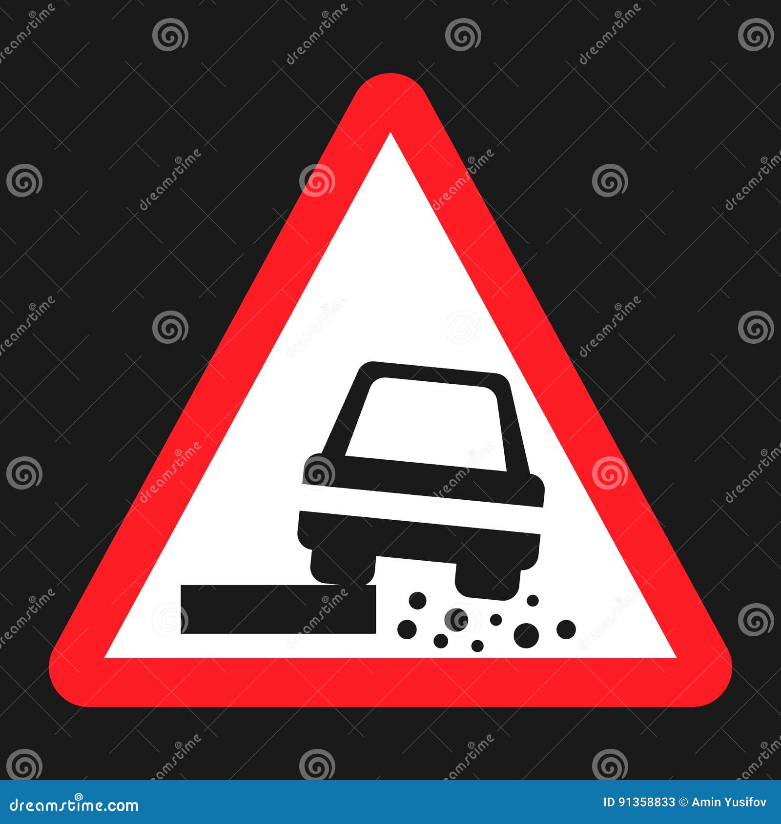 Dangerous Roadside Colored Icon. Element Of Road Signs And Junctions ...