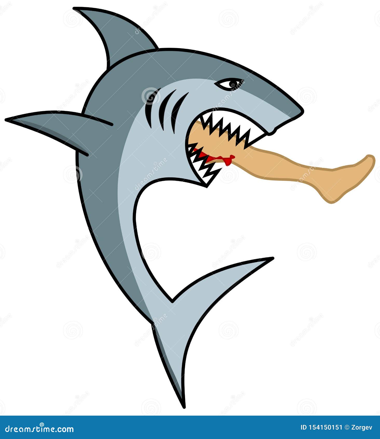 Shark Eating Fish Clipart Cartoon
