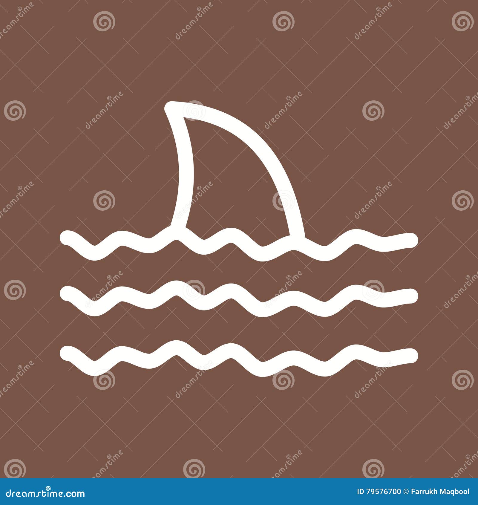 Shark Fin In Water Waves Seamless Pattern. Vector Illustration ...