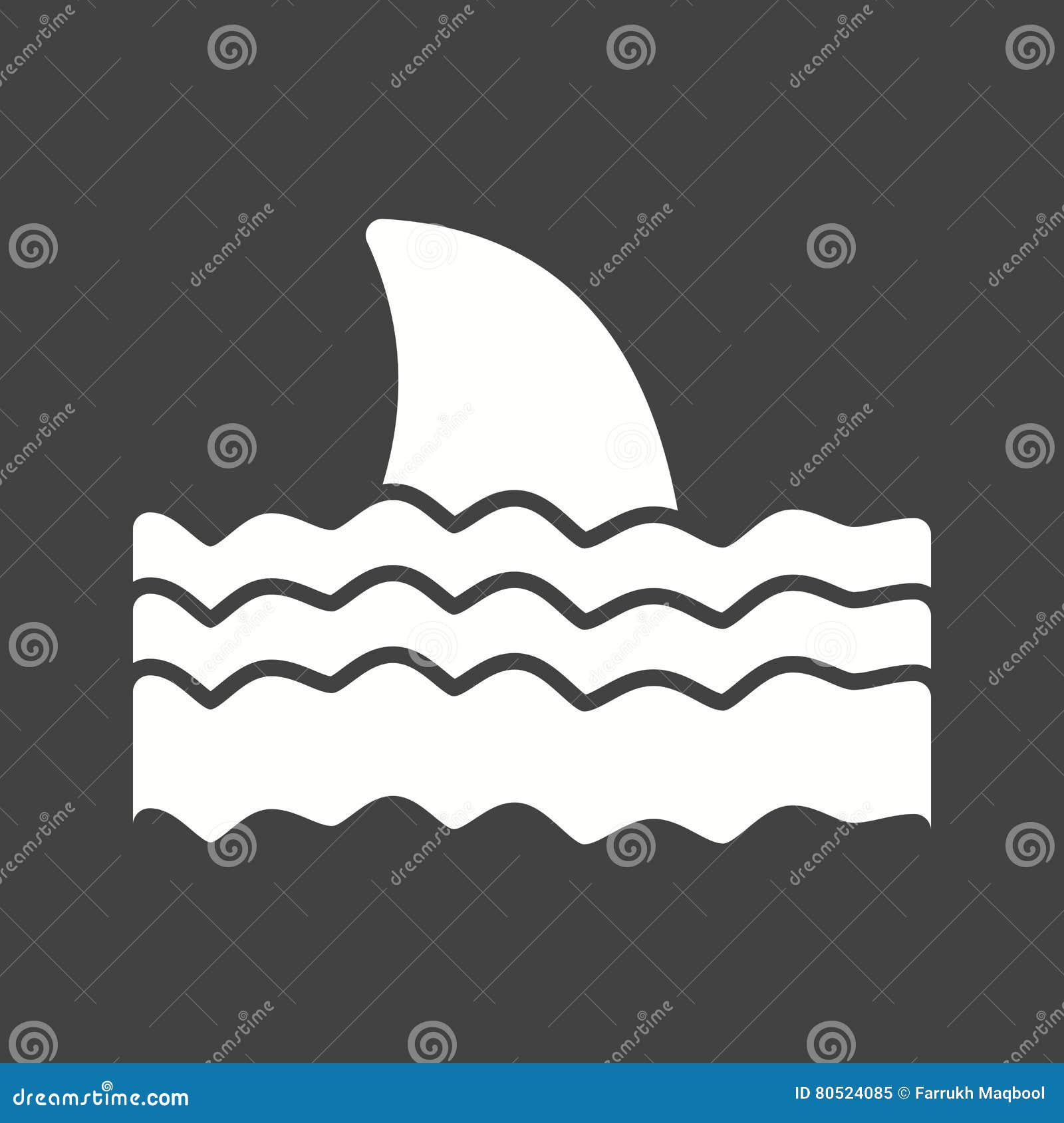 Shark Fin In Water Waves Seamless Pattern. Vector Illustration ...