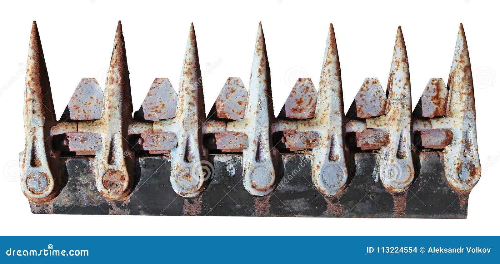 Dangerous Sharp Teeth Of An Old Rusty Agrotechnical Mower Stock ...