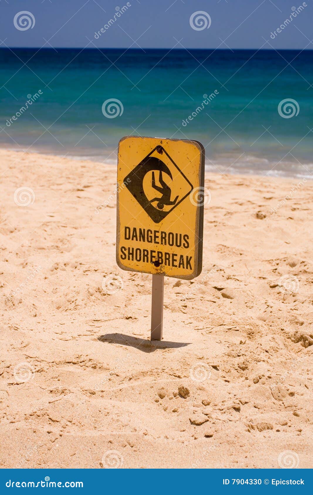 Dangerous Shore Break Warning Sign Royalty-Free Stock Photo ...
