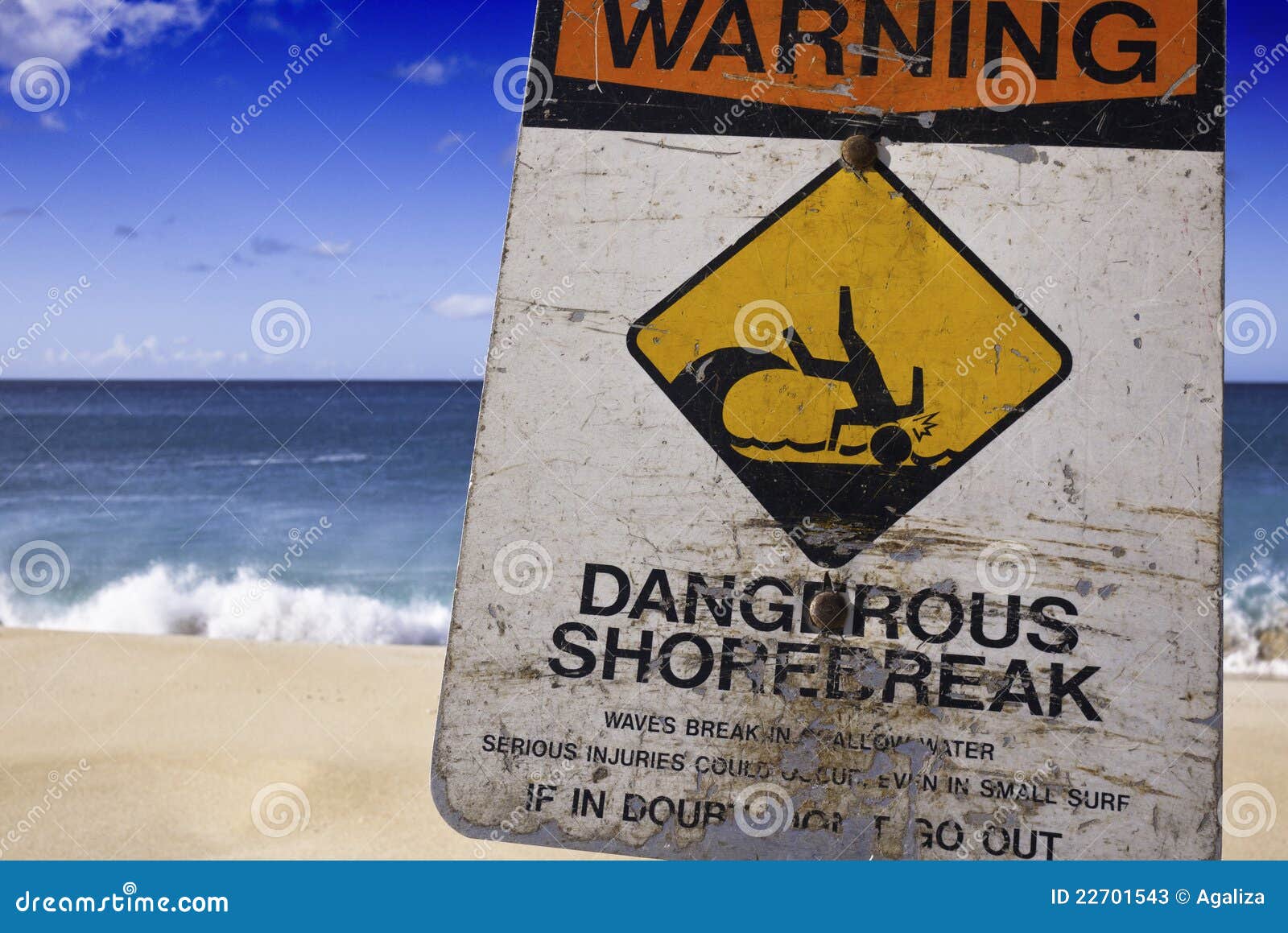 Dangerous Shore Break Warning Sign Royalty-Free Stock Photo ...