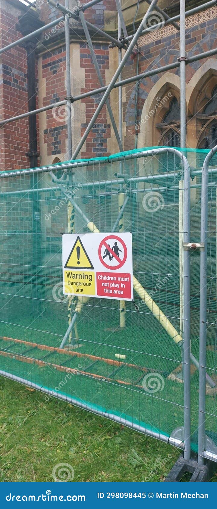 Children Must Not Play On Scaffolding At Construction Building Site ...