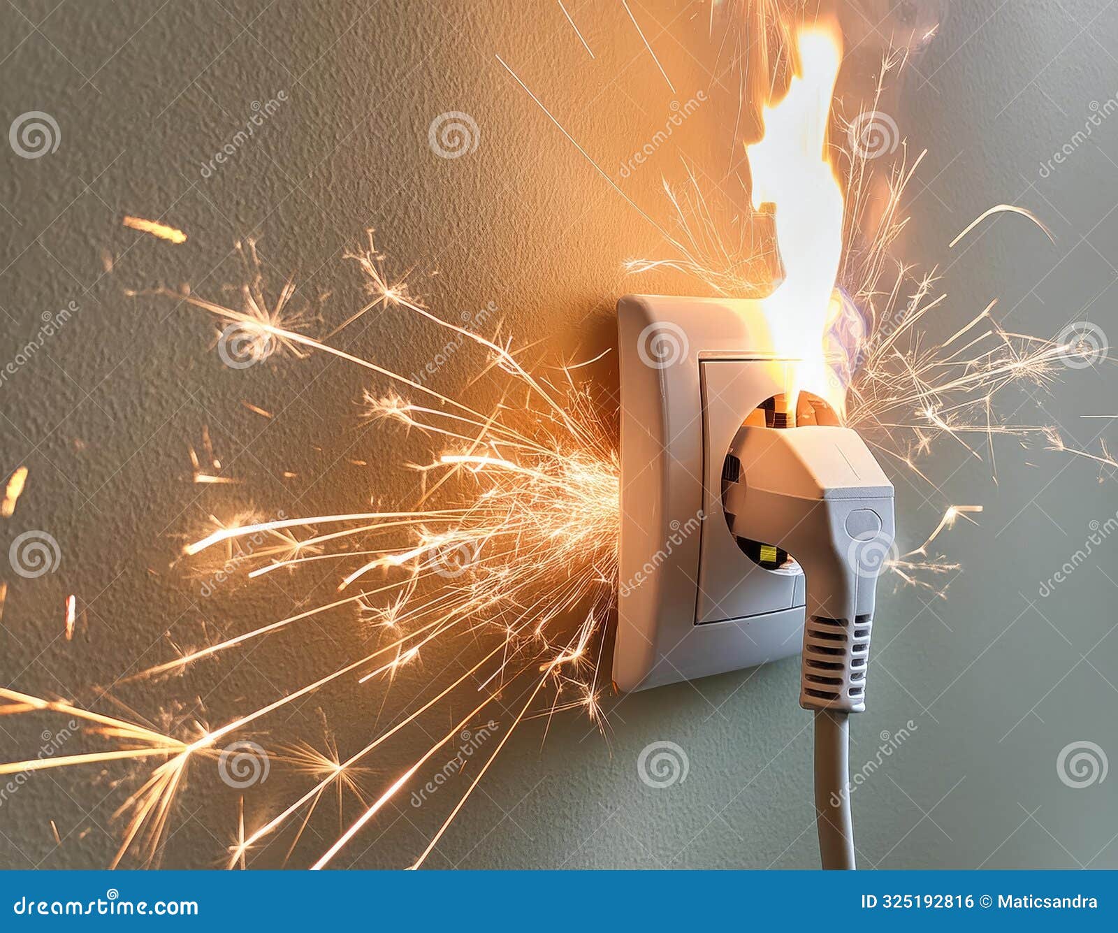 Dangerous Fire, and Smoke Emanating from an Indoor Electrical Socket on ...