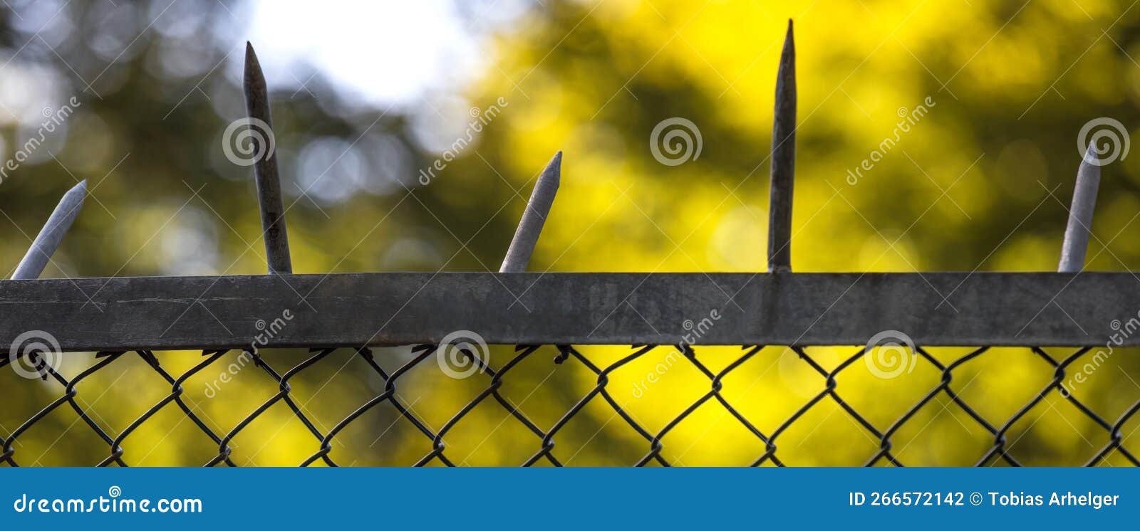 Dangerous fence panorama stock photo. Image of panorama - 266572142