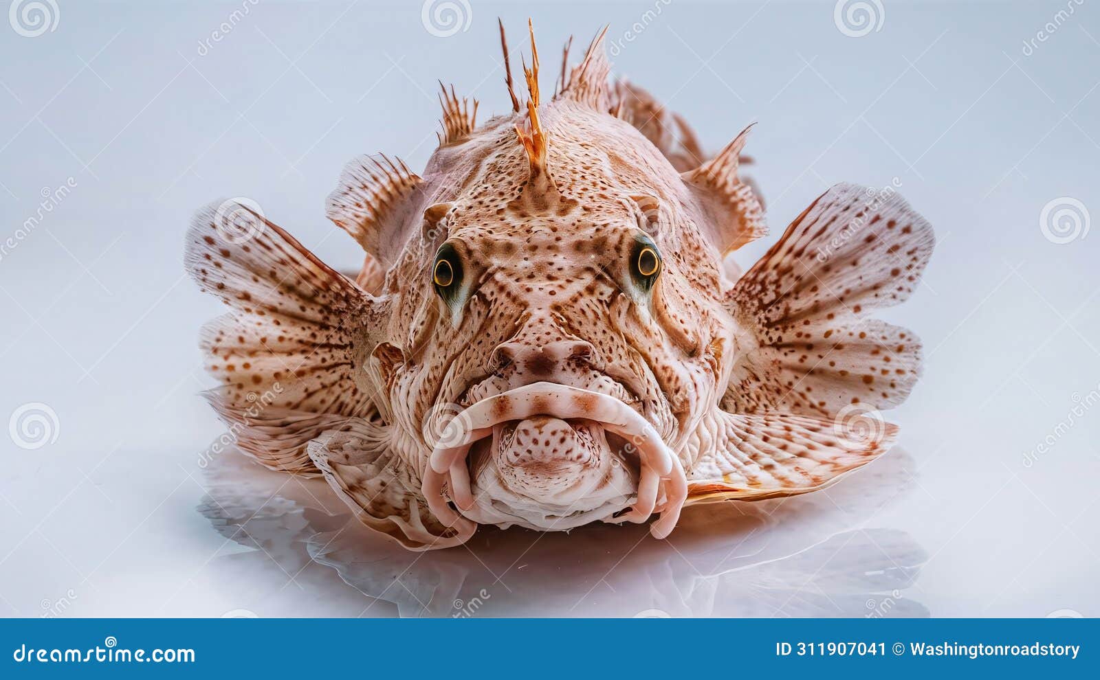 A Dangerous Stonefish with Aggressive Posture and Spines Stock ...