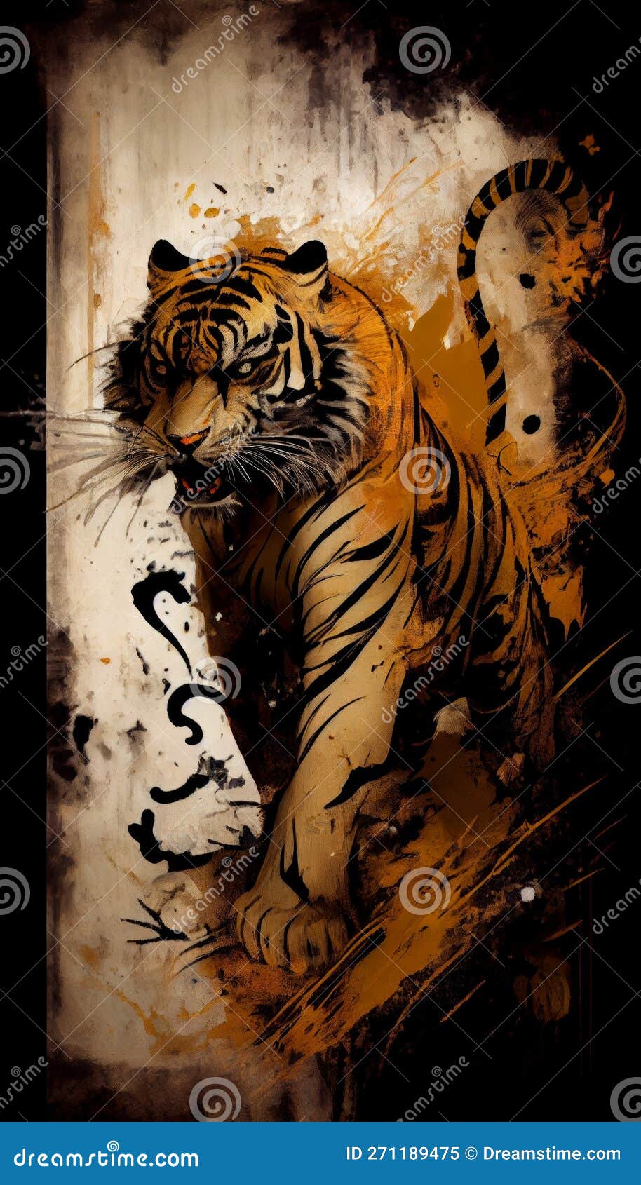 The Dangerous Tiger Art of Chinese Style Generative AI Stock ...