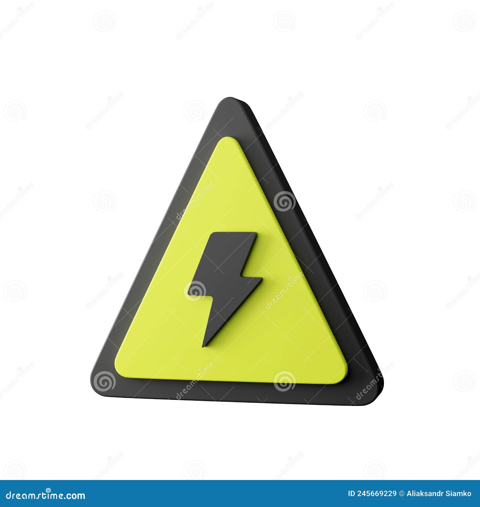 Dangerous Triangle Sign 3d Render Stock Illustration - Illustration of ...