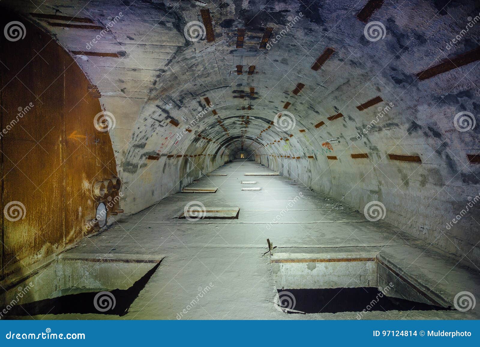 Dangerous Tunnel at Abandoned Soviet Bunker with Pits on the Floor ...