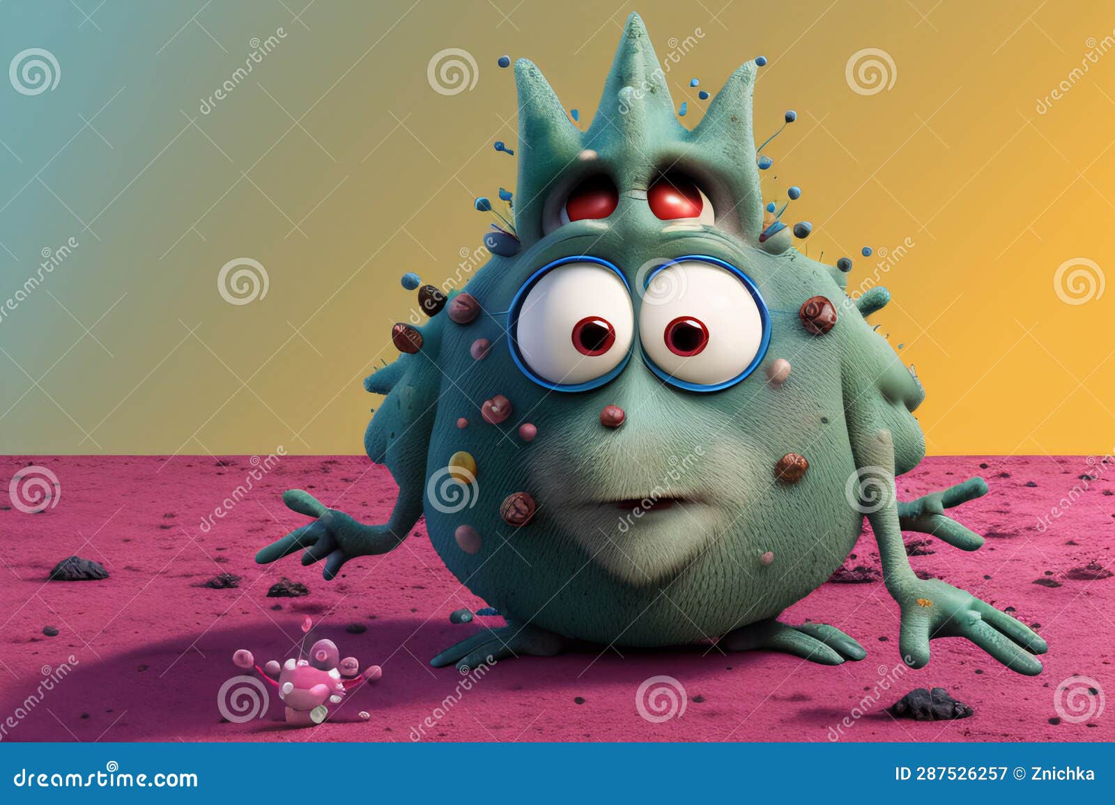 A Dangerous and Ugly Virus Character with a Hilarious Expression Stock ...